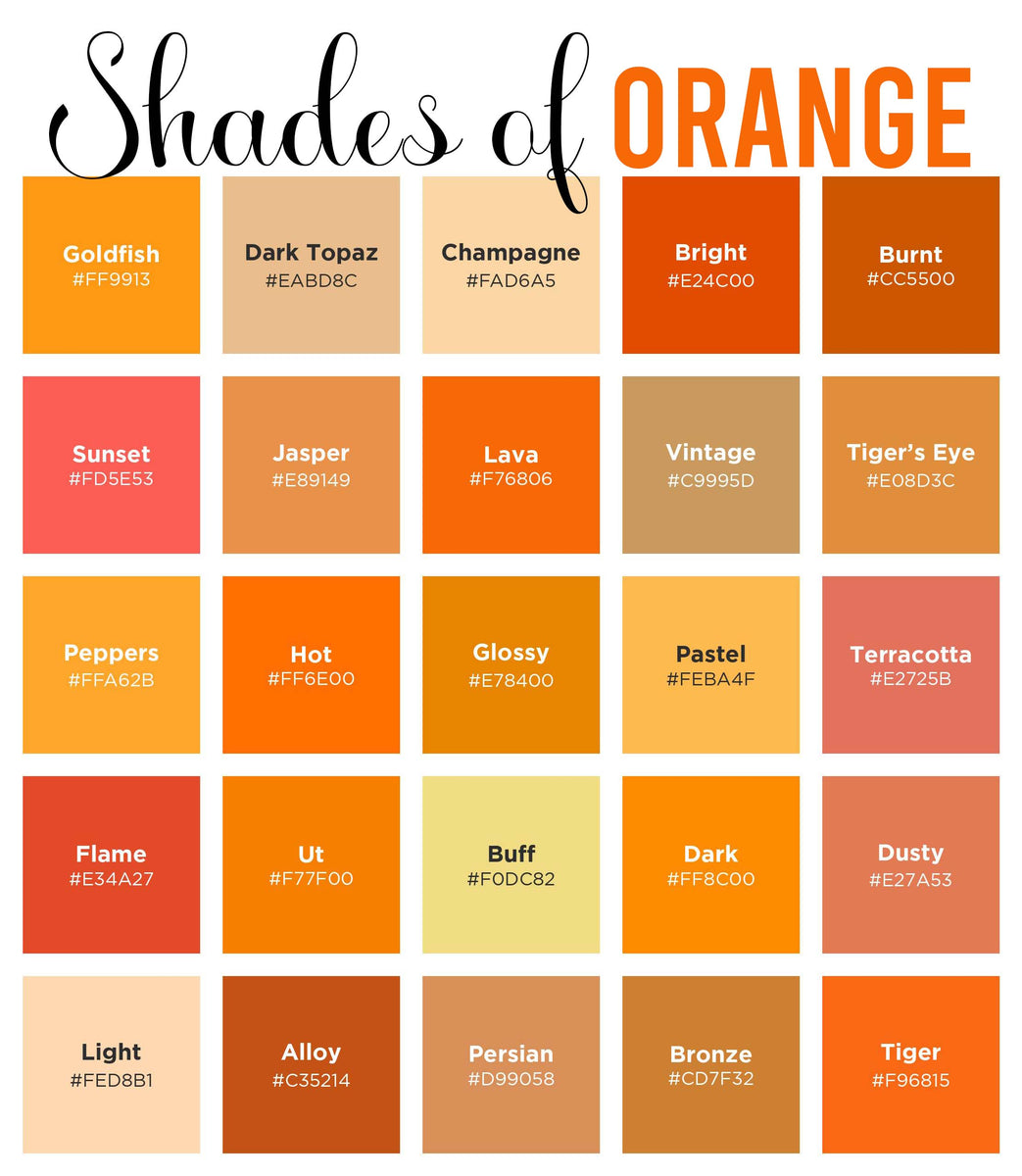 Orange Color Palette Names Orange Color Palette Names